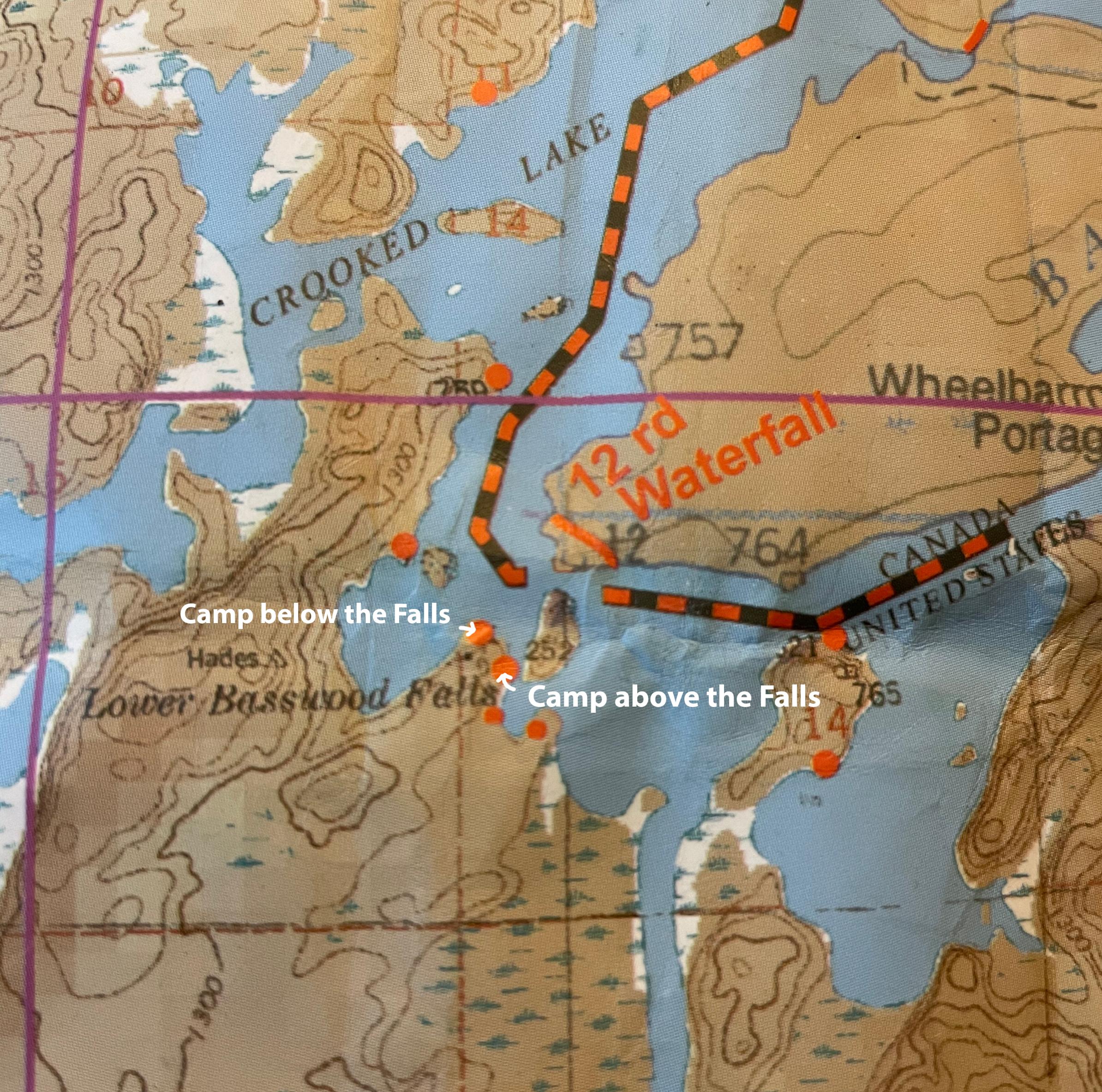 Boundary Waters Map, BWCA, Campsite Information
