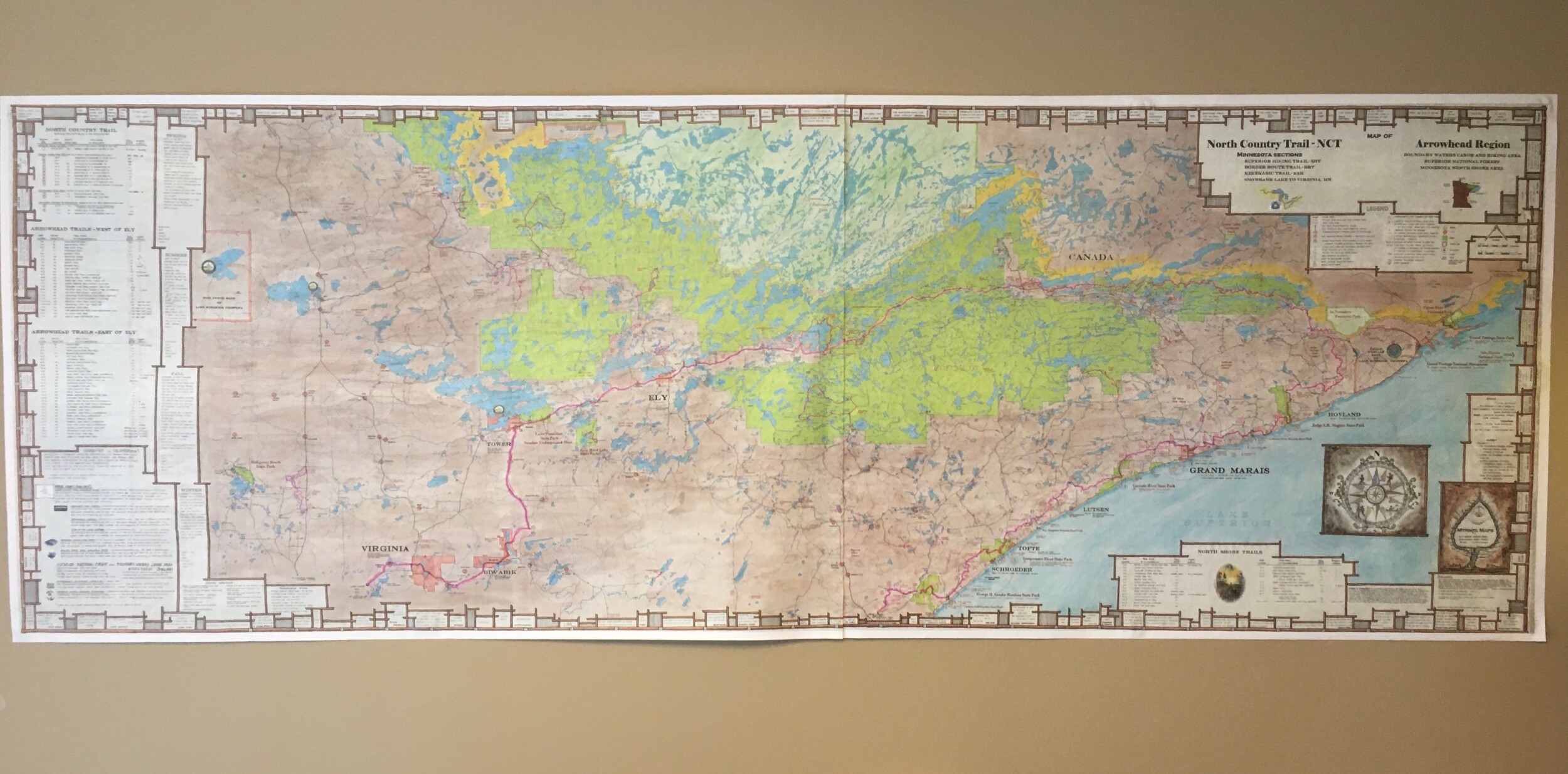 BWCA Best BIG wall map Boundary Waters Listening Point - General Discussion