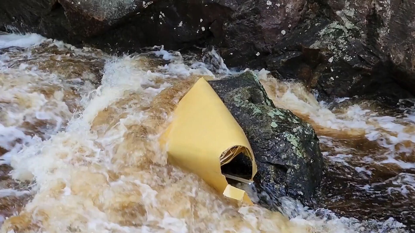 BWCA Boat wrecked in Devils Cascade Boundary Waters Listening Point ...